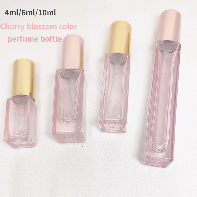Light Pink Square Glass Perfume Spray 4/6/10ml Bottle Refillable ...