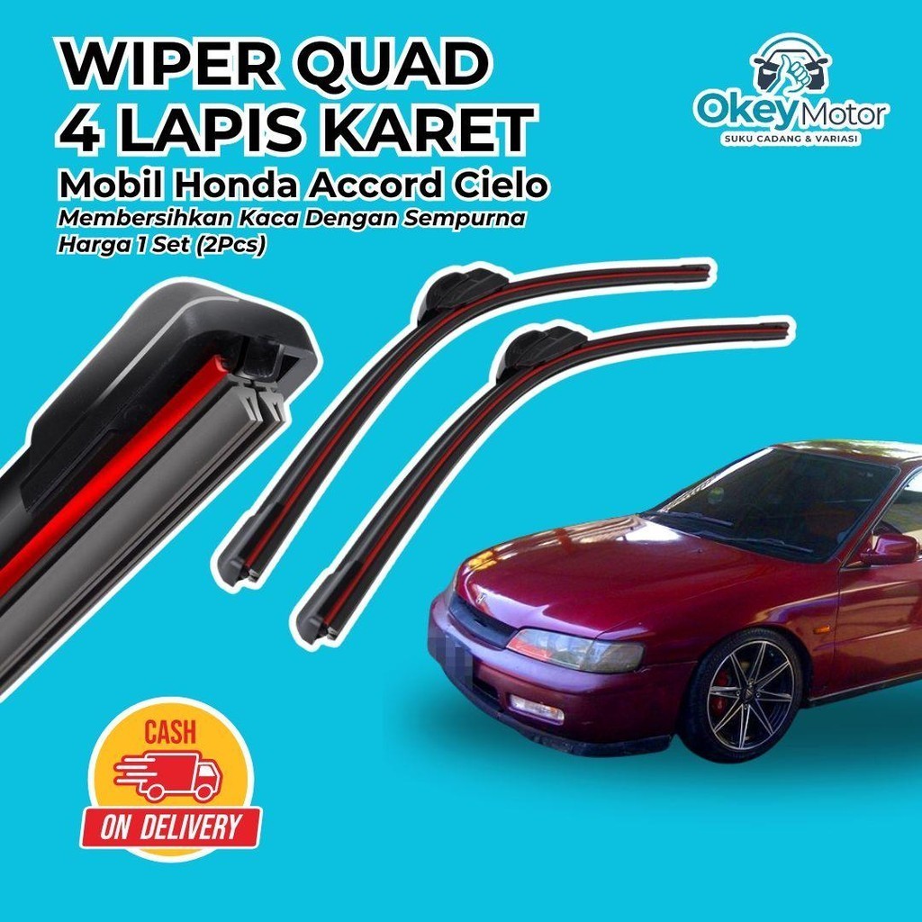 Honda Accord Cielo Quad Car Wiper 4 Layer Rubber Car Windshield ...