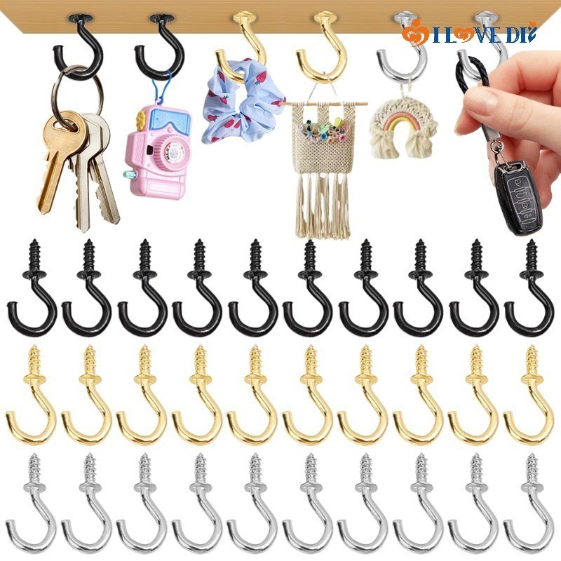 50Pcs/Lot Mini Self-tapping Screw Iron Hooks - Heavy Duty Ceiling ...