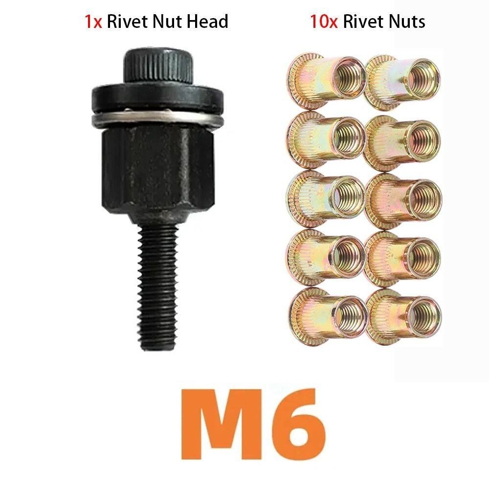 UMISTY 11Pcs/Set Hand Rivet Nut, Mandrel Staple M3 M4 M5 M6 M8 M10 Manual Riveter Tool, Easy ...