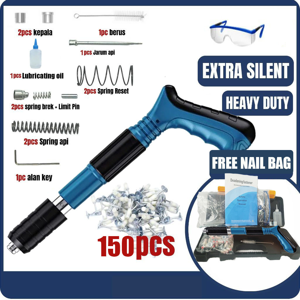 🔥Free 150 Nails+Bag🔥Manual Steel Nails Gun (Free 150 Nails) Concrete ...