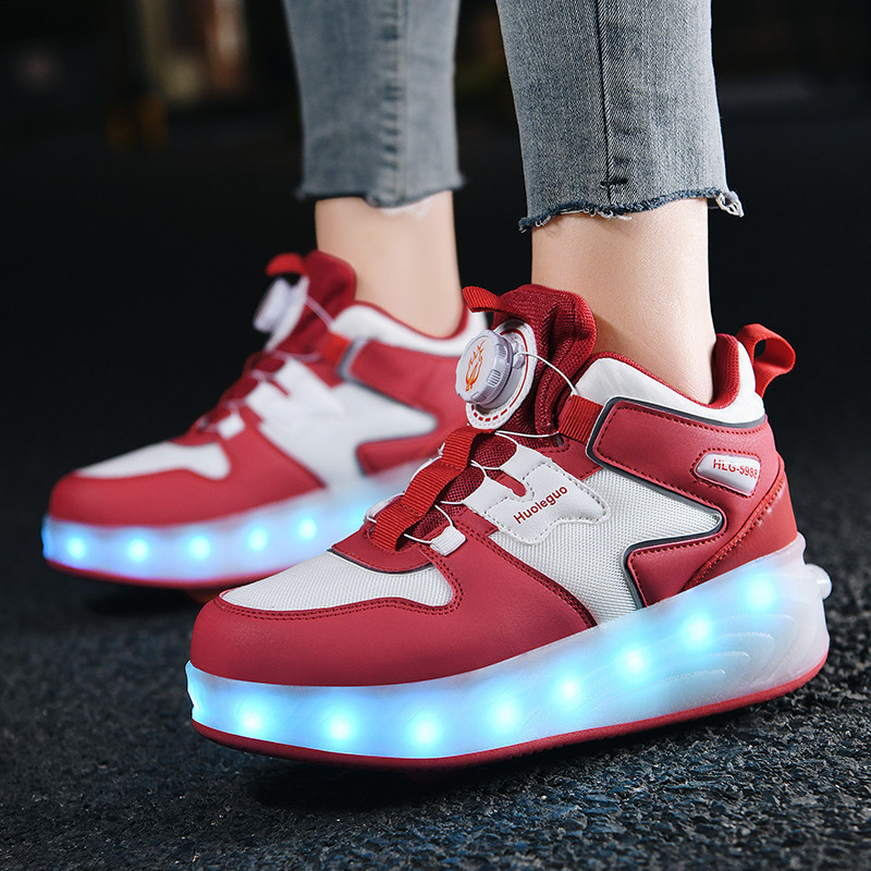 New Small Four-Wheel Roller Roller Skates with Light Retractable ...