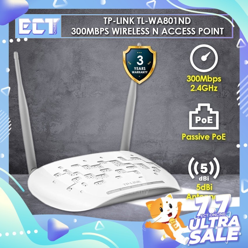 TP-LINK TL-WA801ND 300Mbps Wireless N Access Point Repeater | Shopee ...