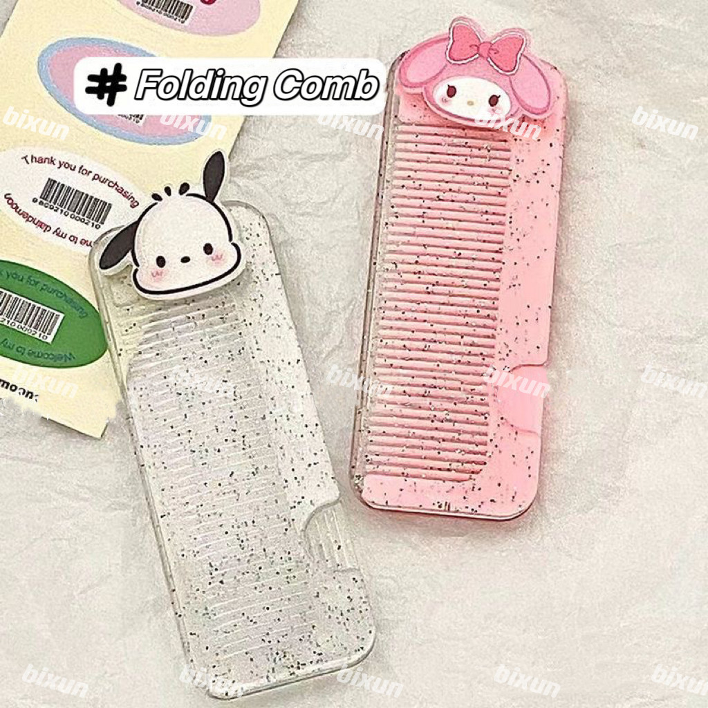 Sanrio Cartoon Transparent Folding Comb Melody Cinnamoroll Portable ...