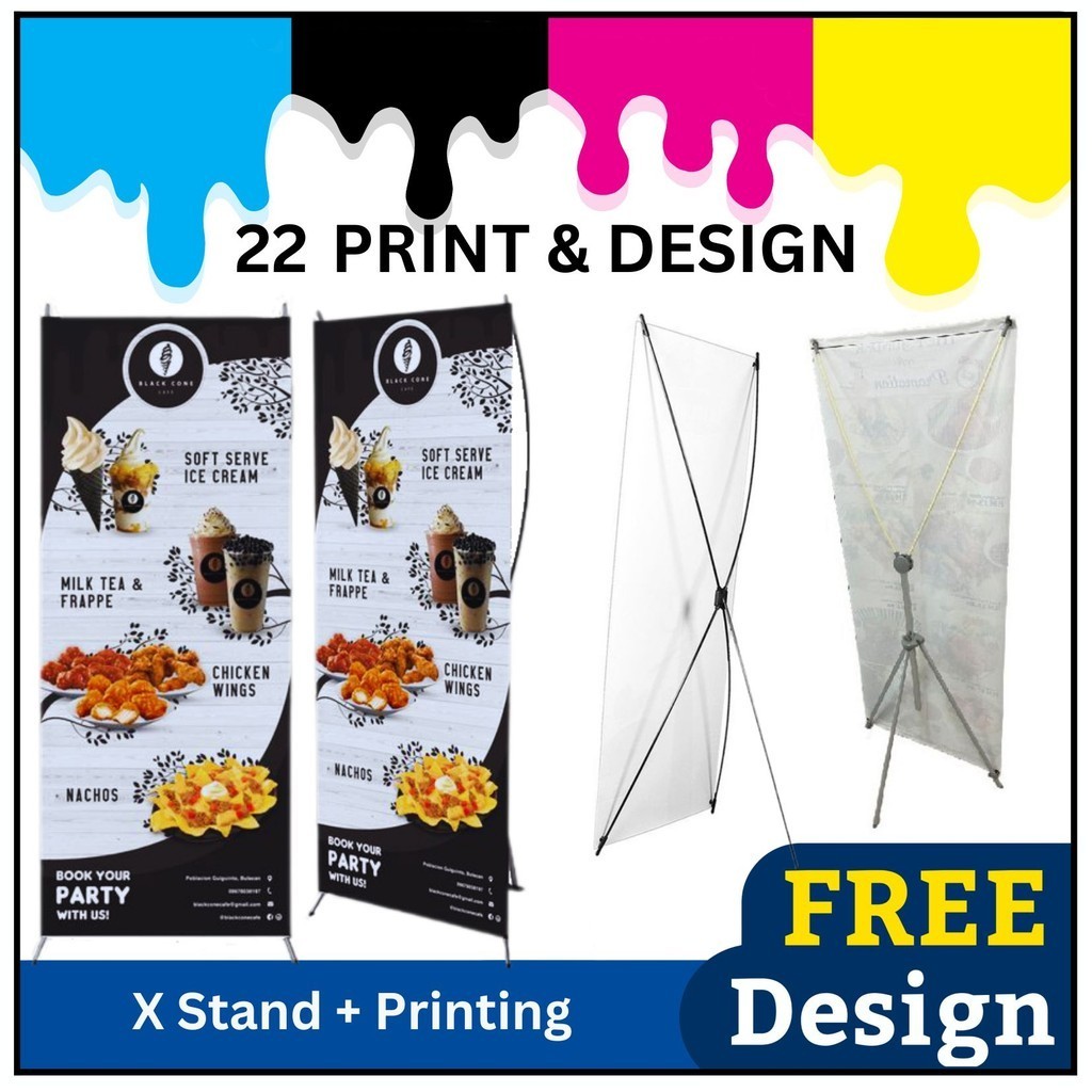 X Stand Adjustable for Banner / Bunting X Stand with Printing (FREE ...