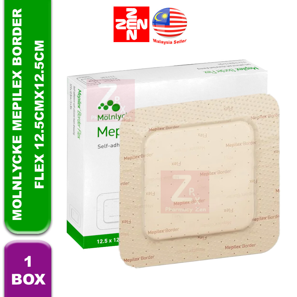 [1 BOX] Molnlycke Mepilex Border Flex Dressing 12.5cm x 12.5cm 5pc(BOX ...