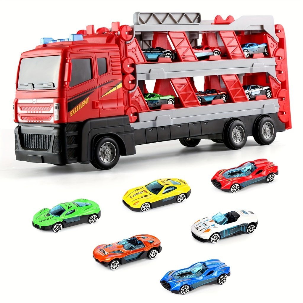 Trucks Toys With 64-Inch Ejection Race Track, Catapulting Racing Track ...