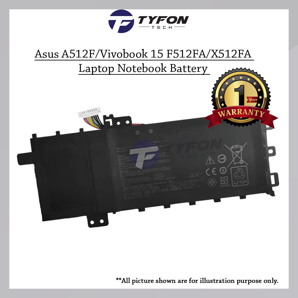 Asus A512F/Vivobook 15 F512FA/X512FA/X512FL Notebook Battery OEM ...