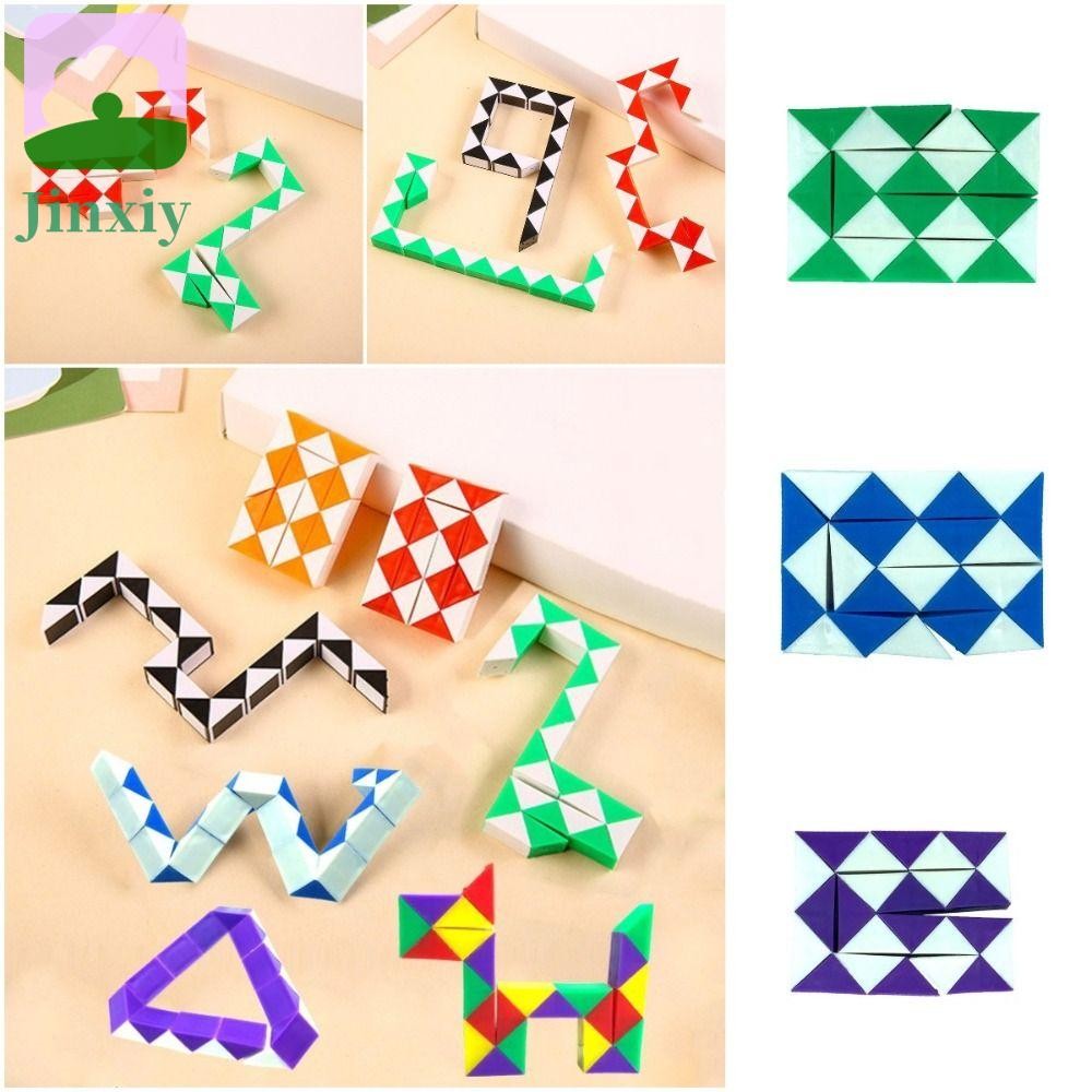 JINXIY Magic Snake Cube, Folding Detachable 24 Speed Magic Snake Ruler ...