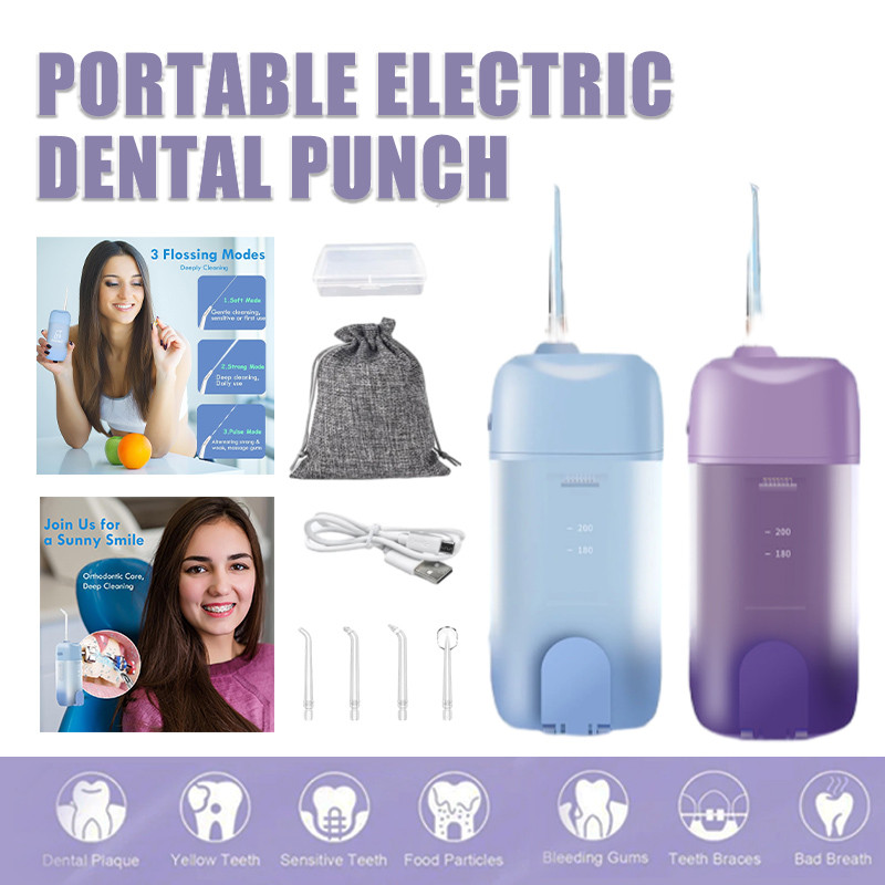 Electric water flosser with 4 nozzles portable gum cleaner teeth ...