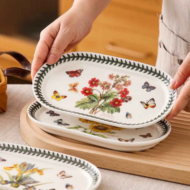 Portmeirion Portmeirion Snacks Sushi Plate Oval Coated Bone Plate Glaze ...