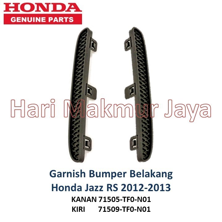 HITAM Rear BUMPER COVER Standing Honda JAZZ GE8 RS 2012 2013 BUMPER ...
