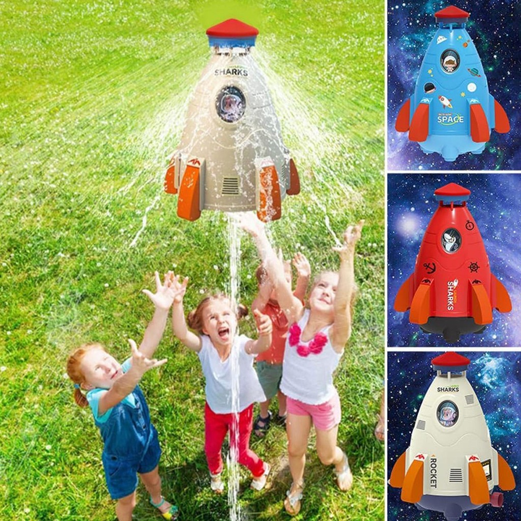 Rocket Water Sprinkler Water Play Space Rocket Cartoon Outdoor Toy for ...