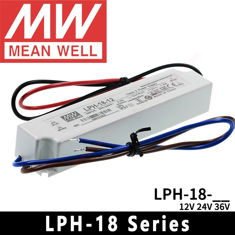 meanwell LPH-18-12v/24v/36v Led Driver IP67 meanwell LED Transformer ...