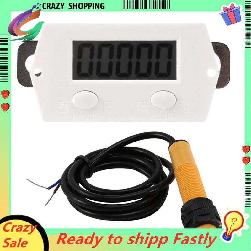 LCD Digital 0-99999 Counter 5 Digit Plus UP Gauge + Proximity Switch ...