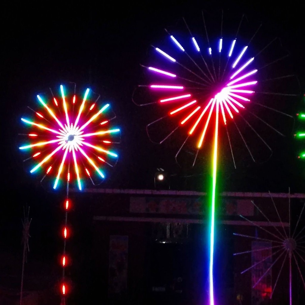 Bunga Api Lampu LED Corak Bentuk Berwarna-warni Gelung Automatik ...