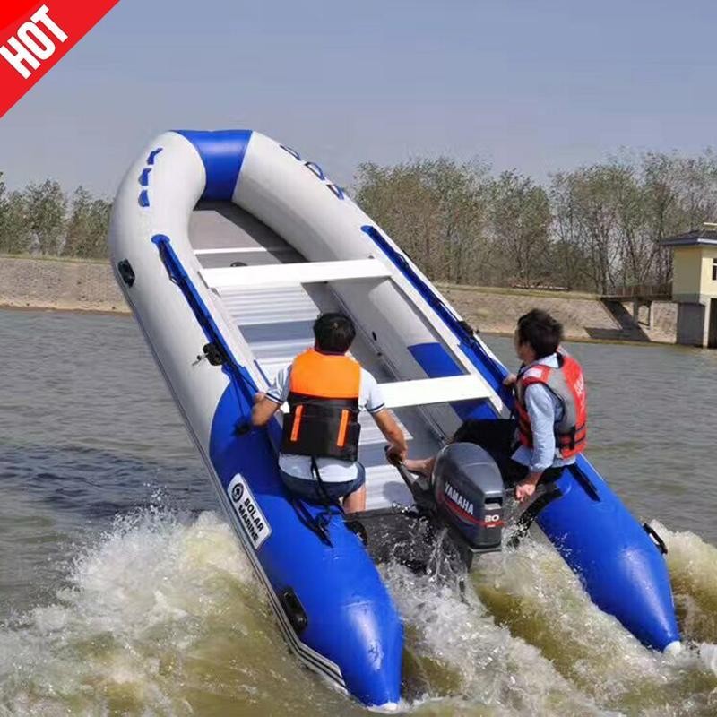 Inflatable Boat Aluminum Alloy Rubber Raft Thickened Fishing Boat Kayak ...