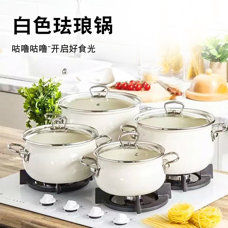 Periuk Rebus Enamel Gaya Jepun Periuk Rebus Dua Pemegang Periuk Enamel ...