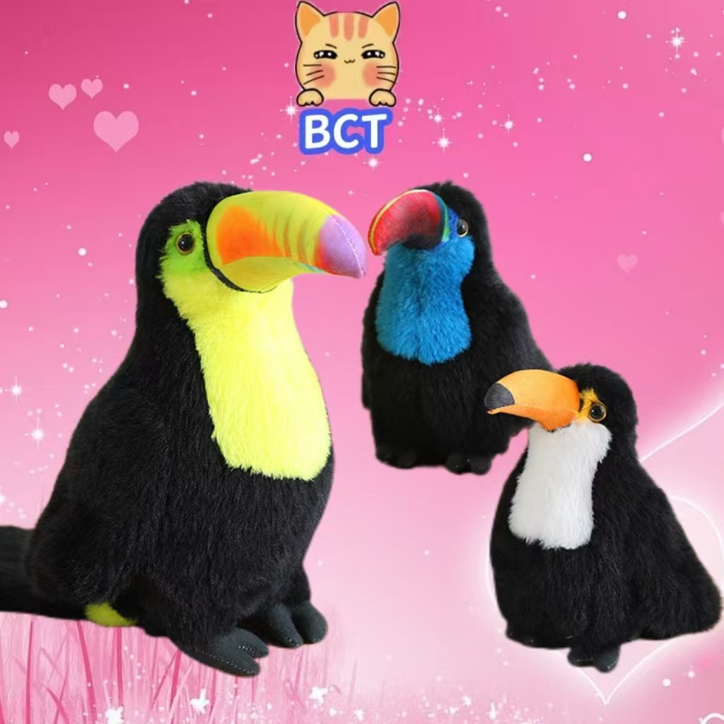 BCT NEW Cute Toucan Simulation Animal Doll Funny Forest Birds ...