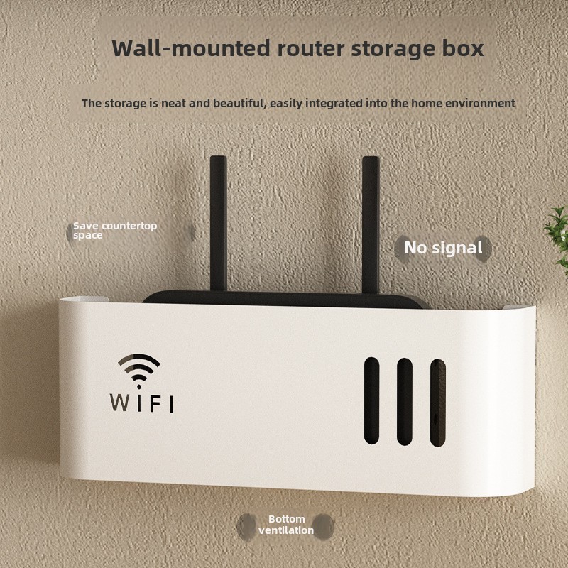 Wifi holder Router Storage Box Shelf Router Set-Top Box Perforation ...
