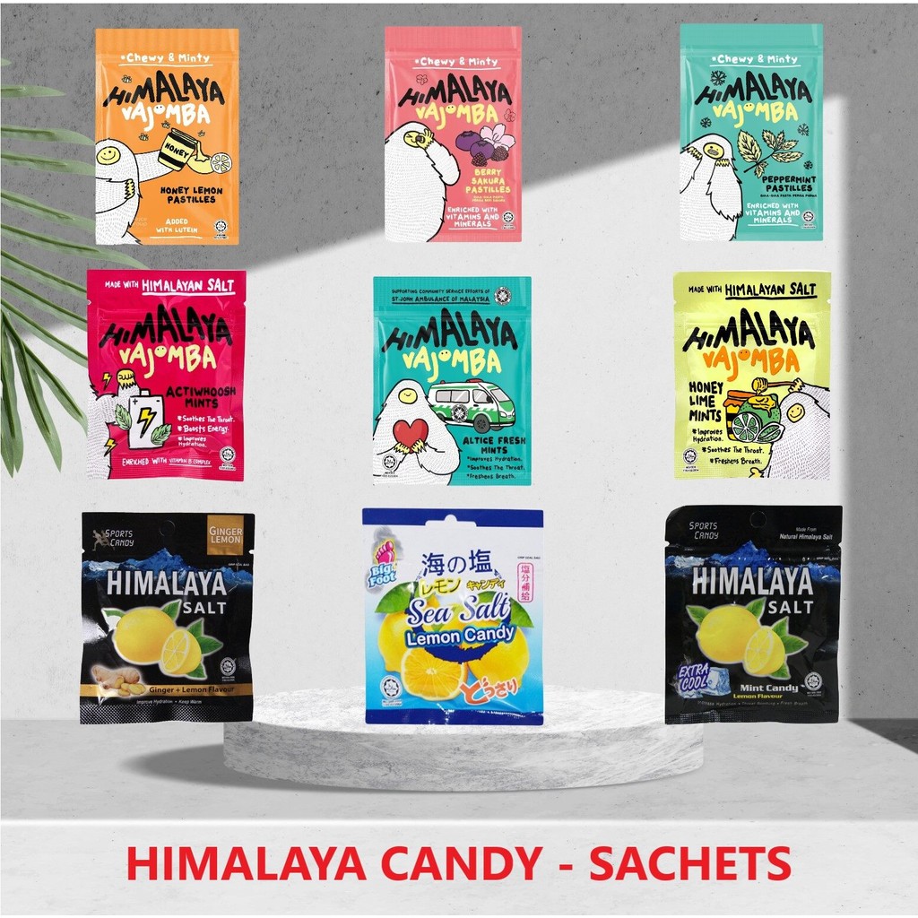 HIMALAYA SALT MINT CANDY (1Pack x15g/25g) LEMON/ GINGER/ HONEYLIME ...