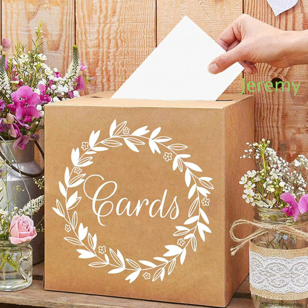 JEREMY1 Gift Card Box, Cardboard Elegant Wedding Card Box, Envelope ...