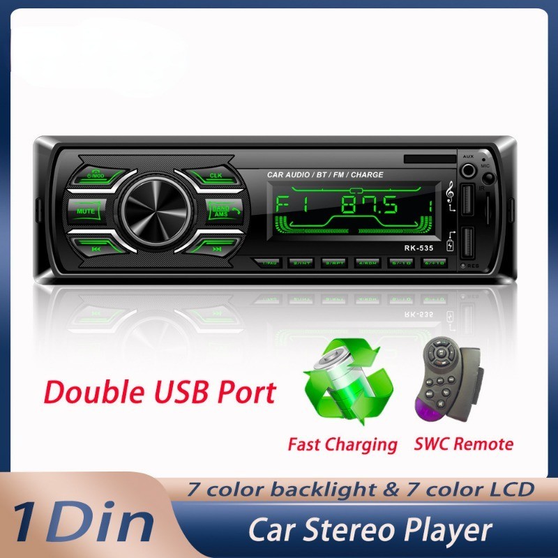 1 Din MP3 Bluetooth Car Audio Car Radio FM 12V Music Player Steering ...