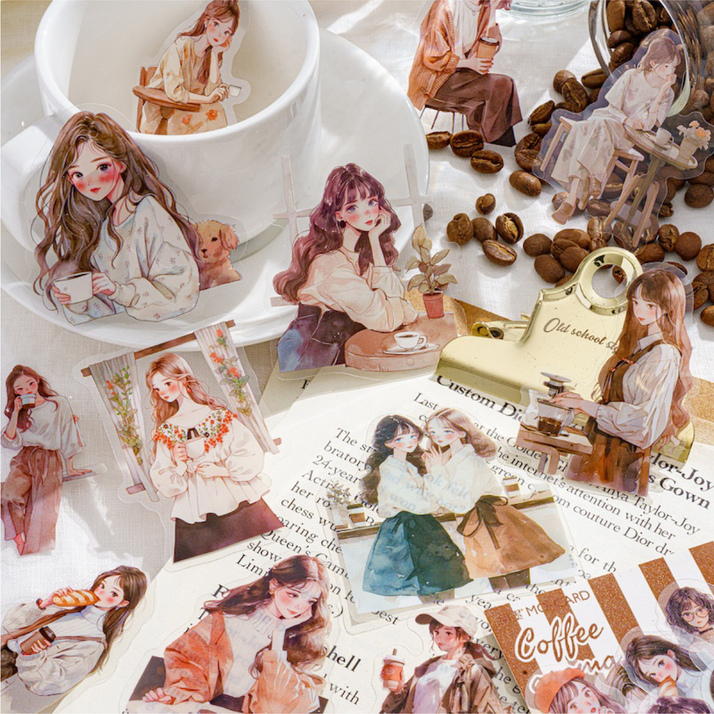 ENWEI 30 Pcs [Gentle Half Life Series] Lovely Journal Stickers PET ...