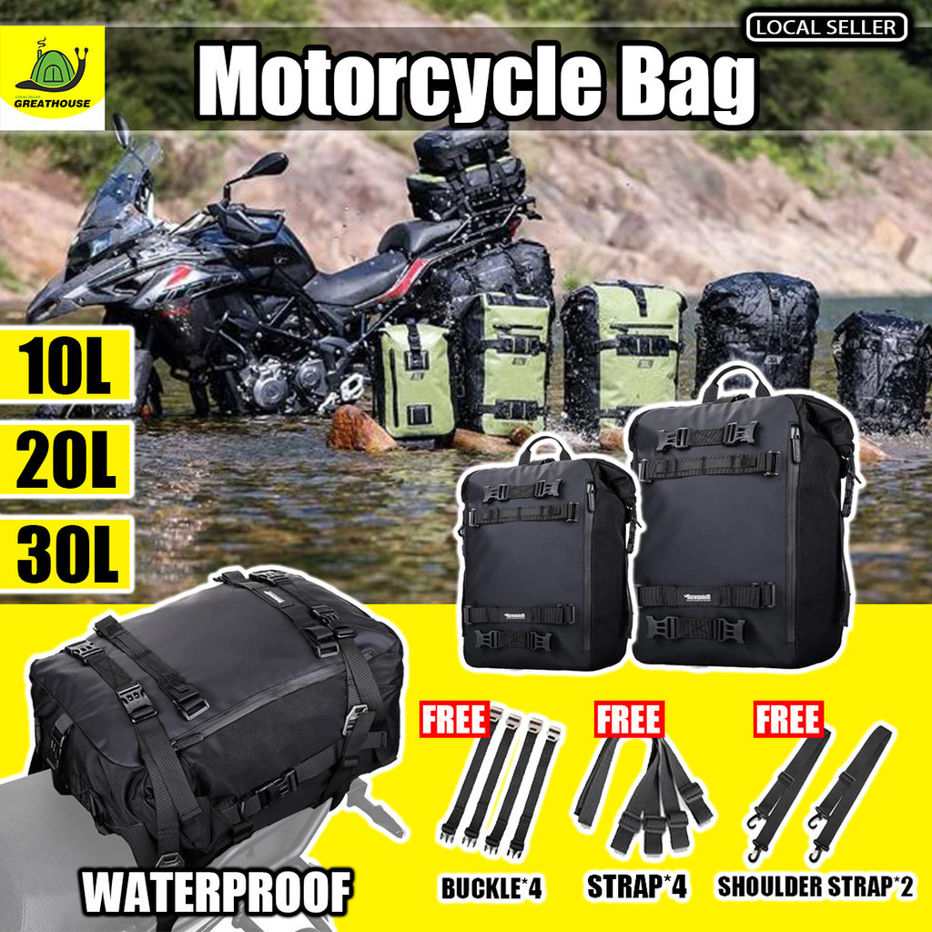 🇲🇾Waterproof Cycling Motorcycle Pannier Bag Rear Seat Bag Motorbike ...