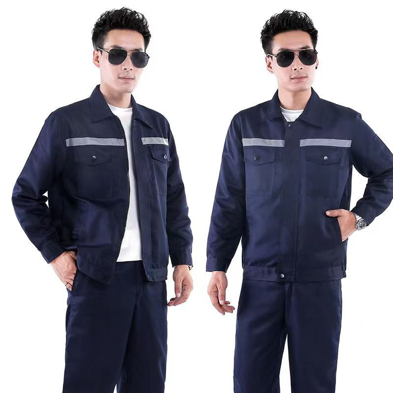 Safety Working Jacket Long Sleeve Poly Cotton Light Weight Reflective ...