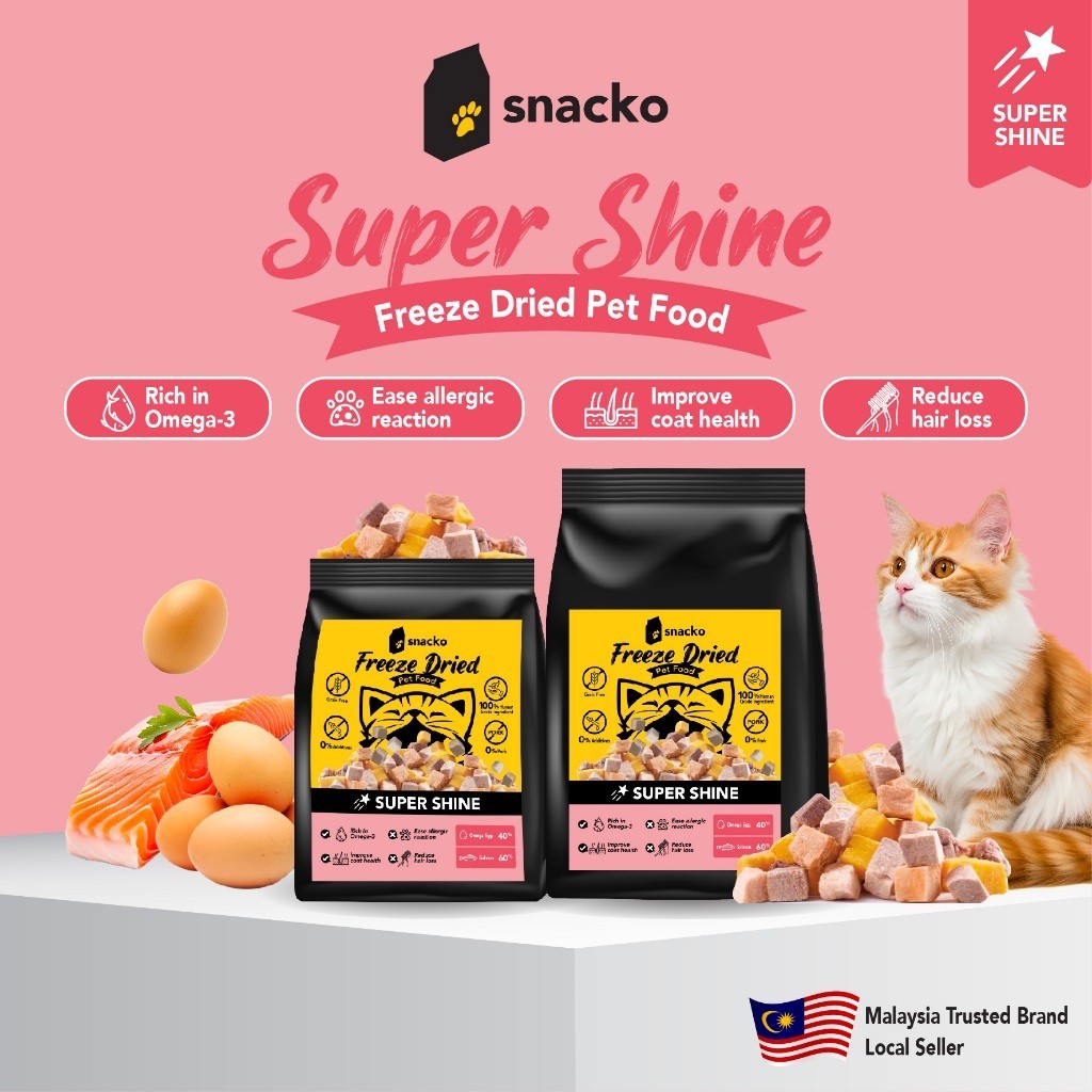 Snacko Super Shine © | Booster Gemuk Kucing Bulu Cantik Freeze Dried ...