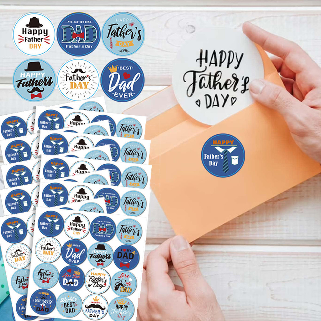 10Sheets Happy Father's Day Stickers Labels 1.5" Father's Day Gift Tags ...