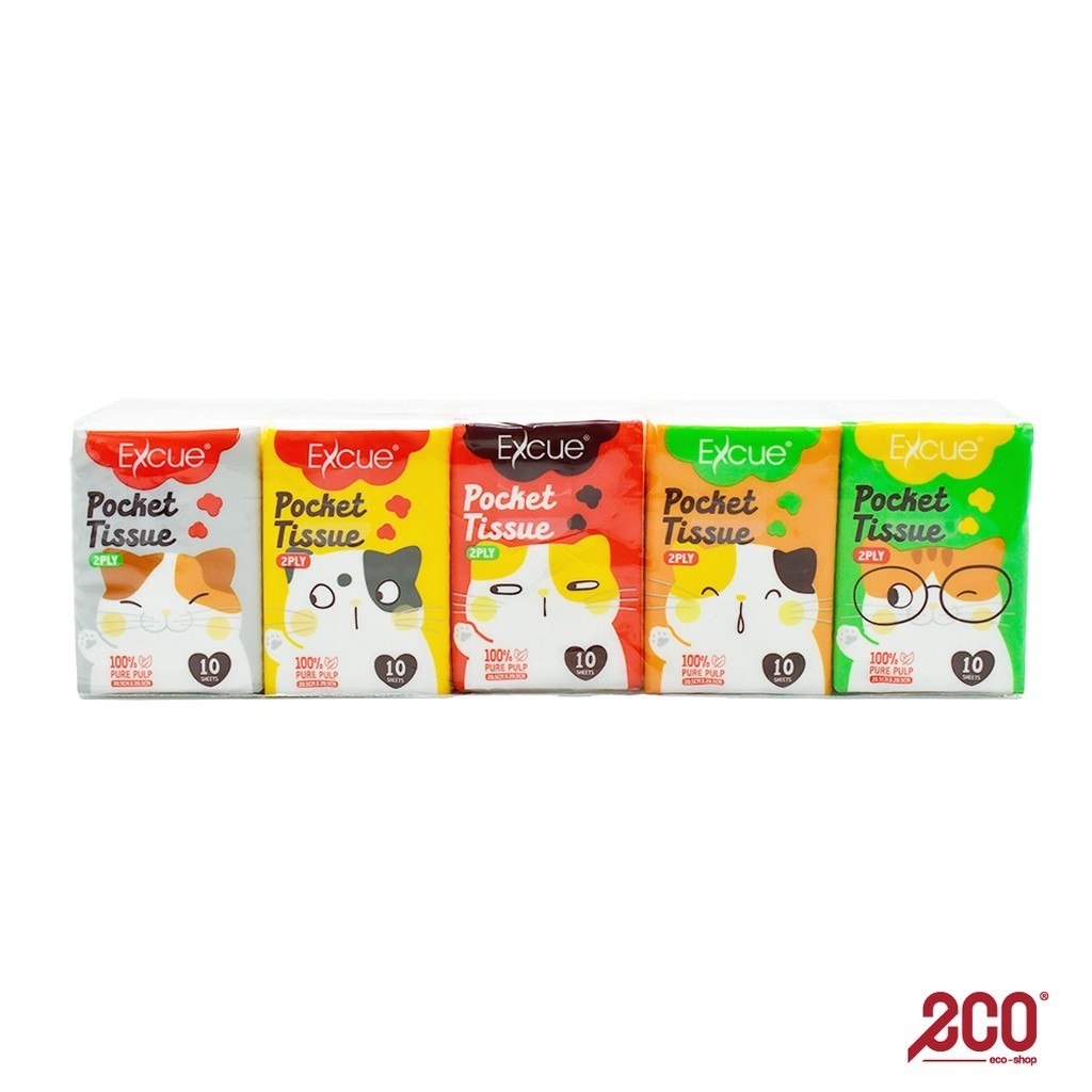 Excue 2 Ply Pocket Tissue 10 Sheets (10ps/pack) - AB-L003-T05-13 - AB ...