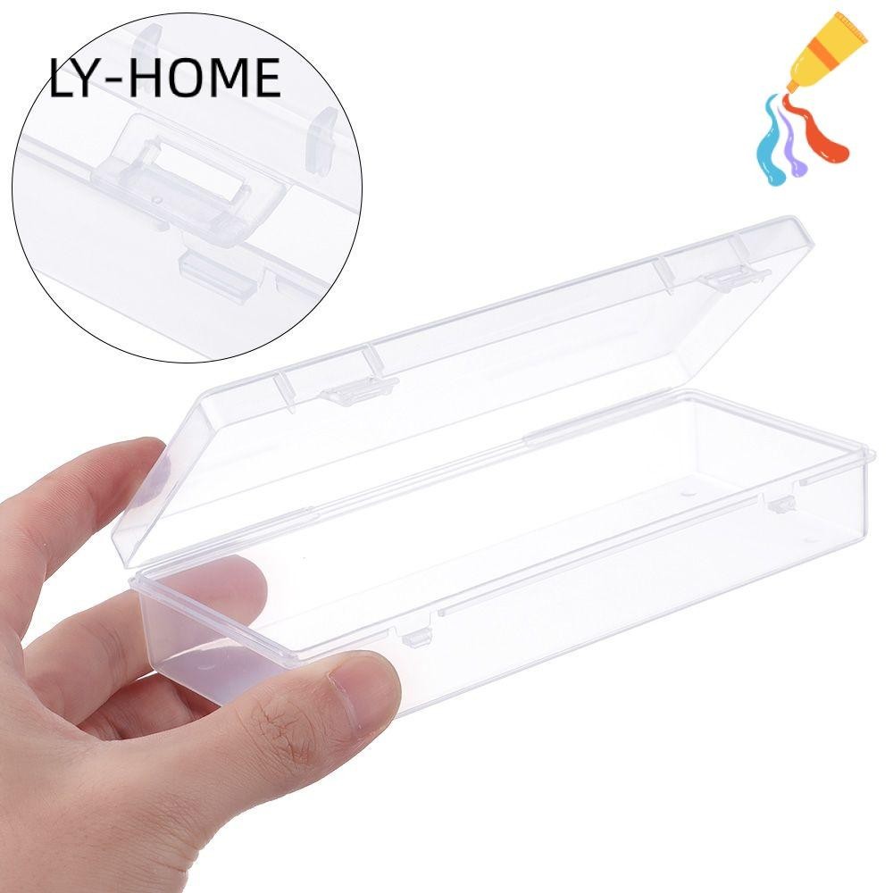 LY-HOME Storage Box Square Clear/Black Clips Boxes Plastic Pill Storage ...