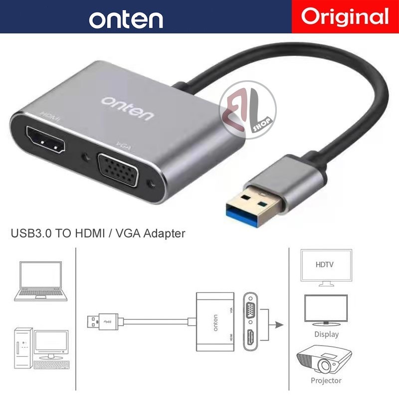 Original Onten USB 3.0 TO HDMI / VGA Adapter For Laptop/Pc Desktop ...