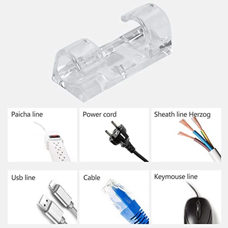 40 pcs/60 Pcs Drop Self-adhesive Wire Organizer Line Cable Clip Buckle ...