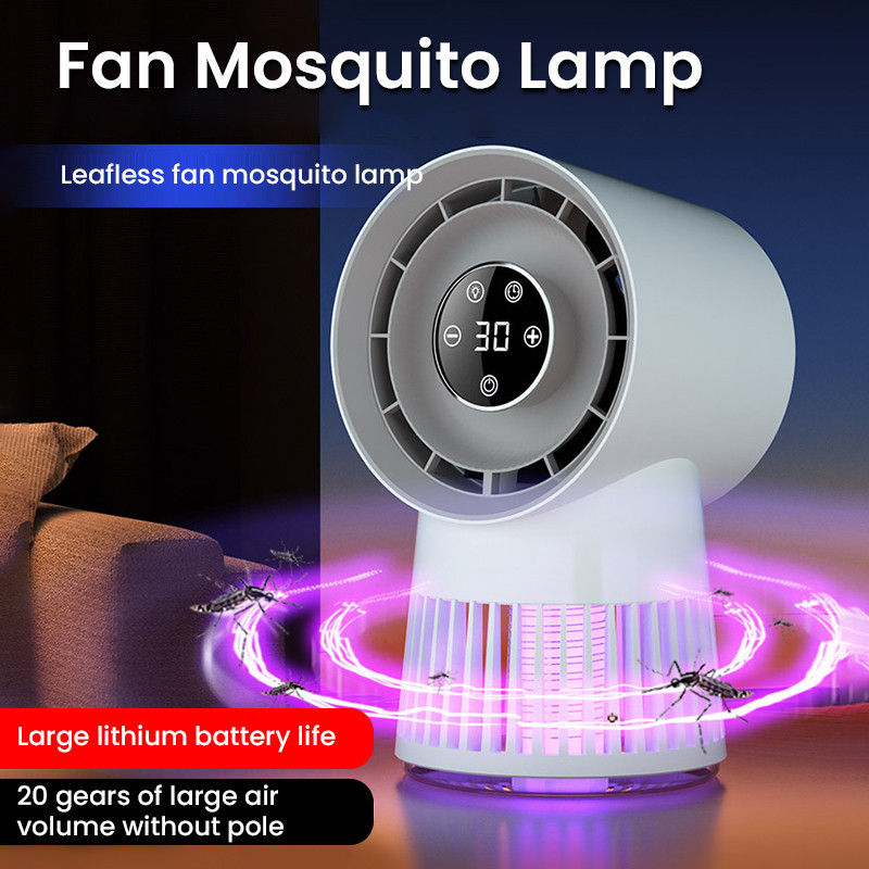 Portable 2in1 Mosquito Killer Fan USB Electric Shock Outdoor Camping ...