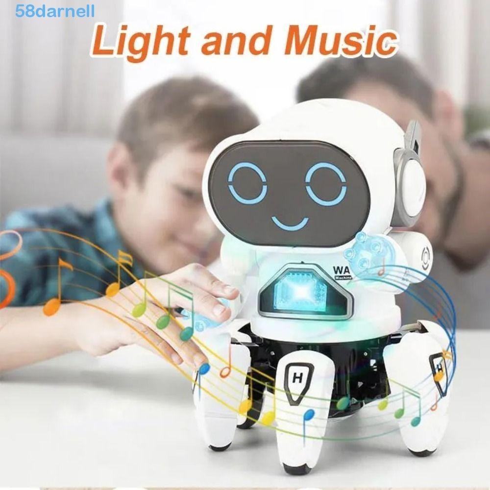 DARNELL Electronic Dancing Robot, Colorful Six-clawed Music Walking ...