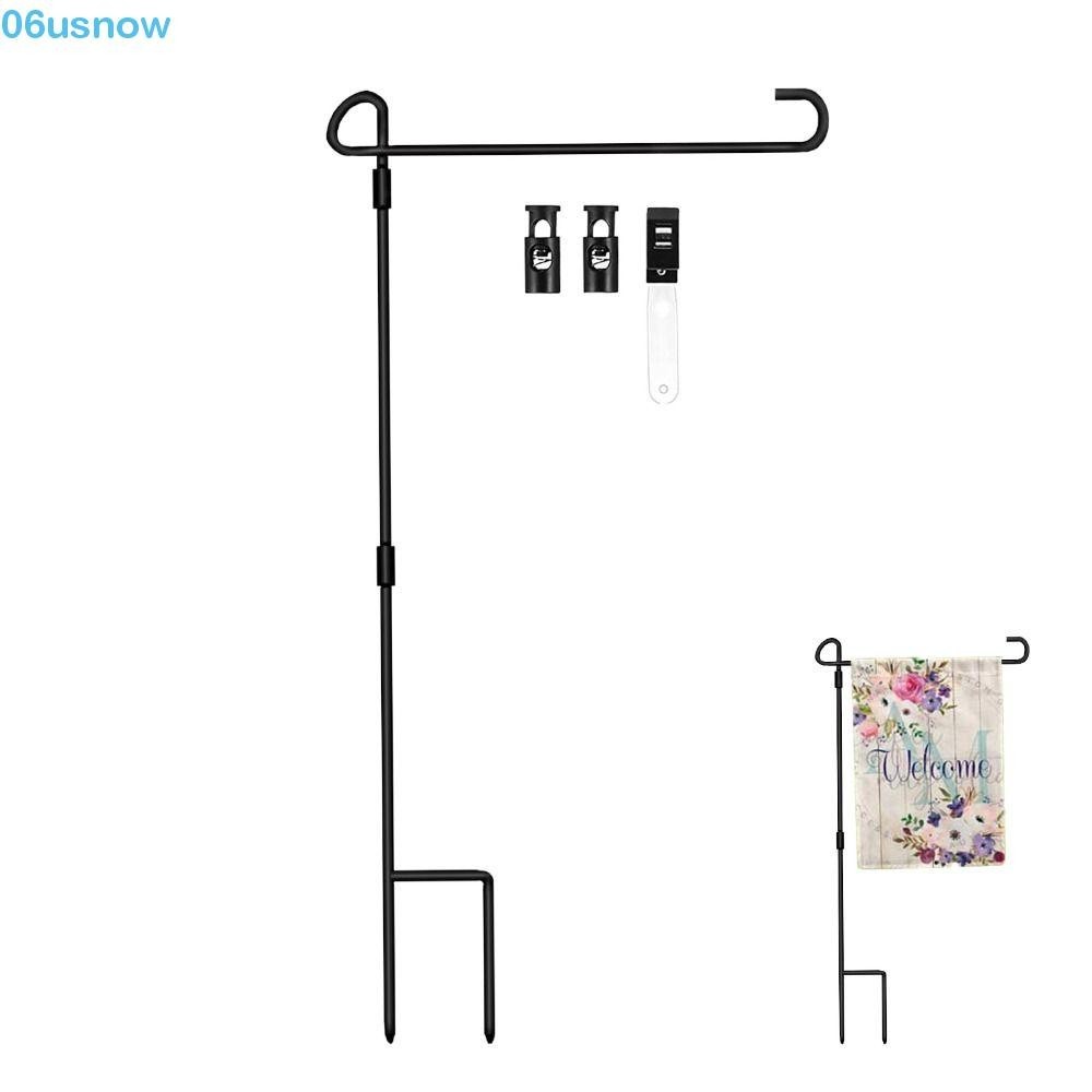USNOW Garden Banner Pole Stands, Black Weather Proof Garden Flag Pole ...