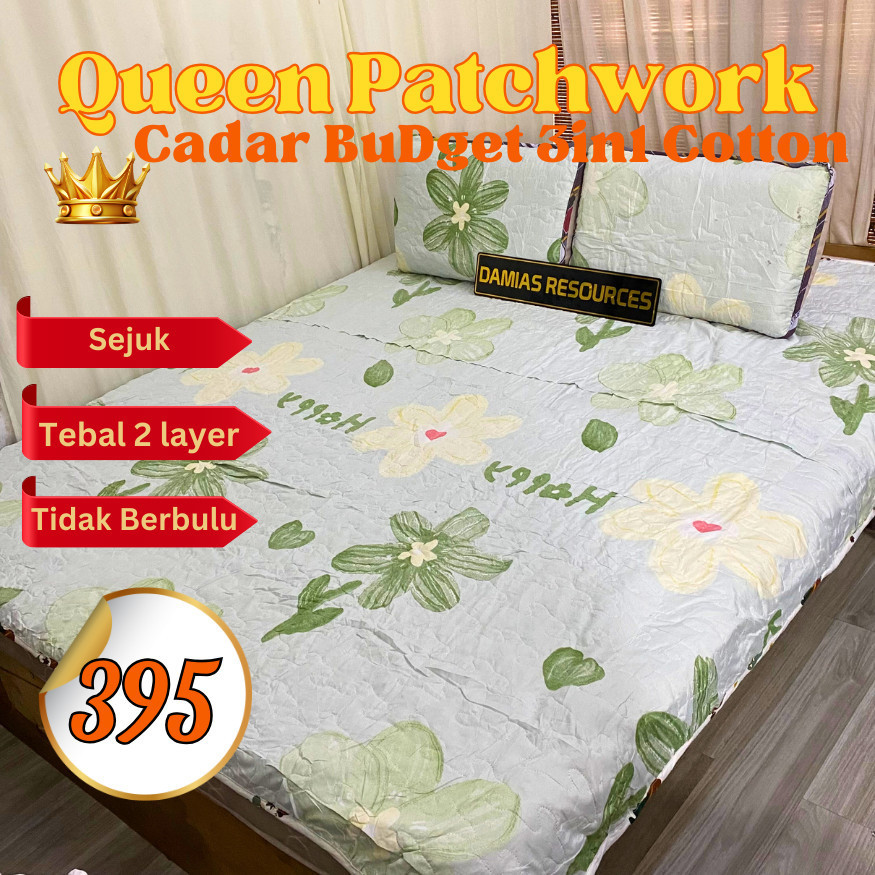 PATCHWORK kilang CADAR 3 IN 1 SAIZ QUEEN CORAK BUNGA/KARTUN REJECT ...
