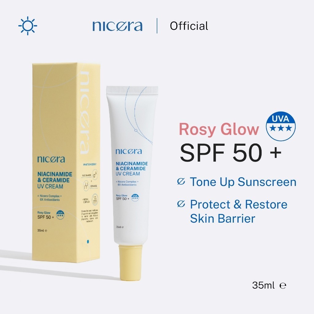 NICERA Niacinamide & Ceramide UV Cream SPF 50+ Rosy Glow 6x ...
