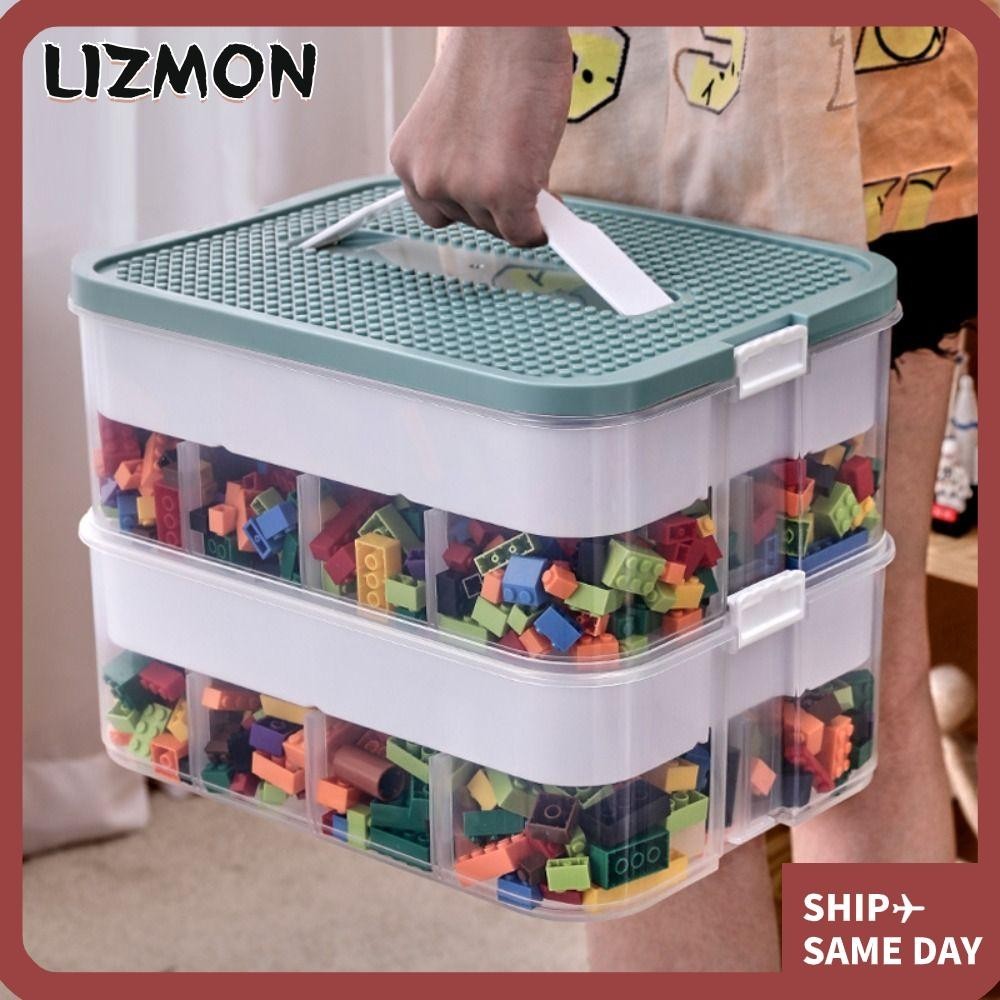 Lizmon Building Blocks Storage Boxes With Inner Box Greenyellow Building Blocks Box 2024 
