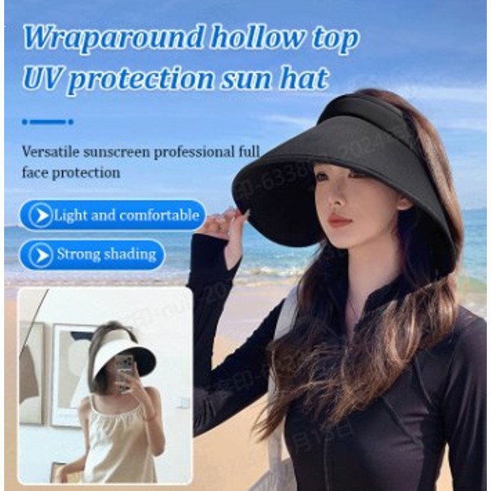 HOT SALE Wrap-around hollow-top UV Sun Hat/Full Face Protection UPF50 ...