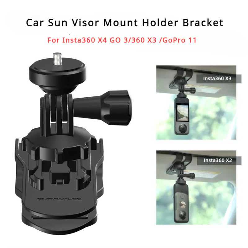 Car Sun Visor Mount Holder Bracket Cell Phone Vlog Mount 360°Rotating ...