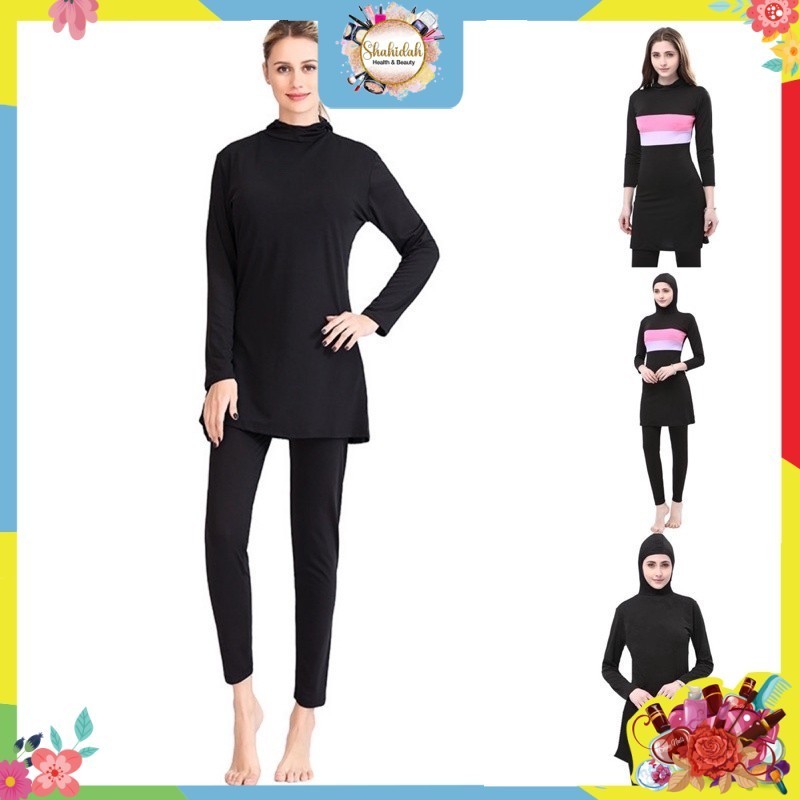 Plus Size Muslimah Swimming Suit Muslim Swim Wear Long Sleeve Long ...