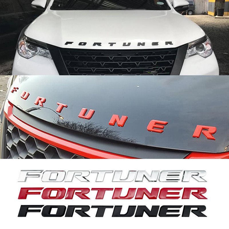 Original ABS 3D FORTUNER Letter Logo Car Front Back Rear Emblem Badge ...