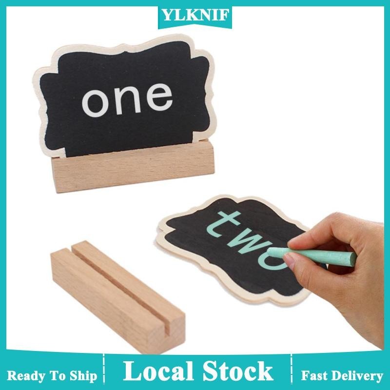 【Fast Delivered】 10x Mini Wooden Blackboard Memo Message Board Sign for ...