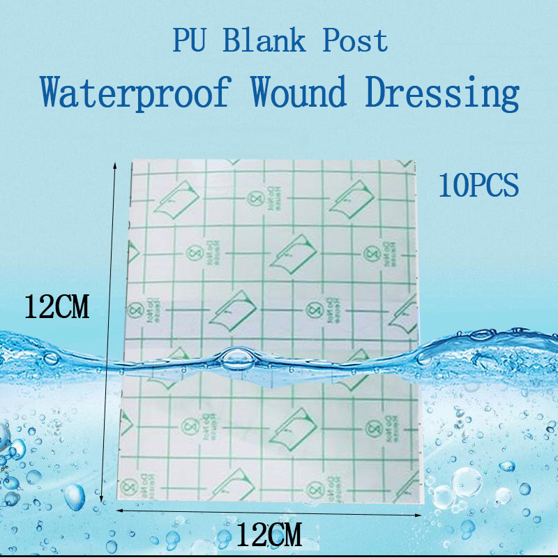 10 PCS 12*12CM, Waterproof Adhesive Wound Dressing, PU Blank Stickers ...