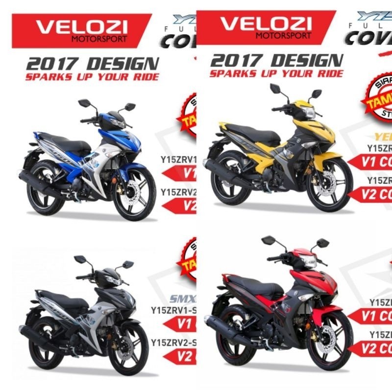100% velozi cover set y15 v1 v2 merah robot biru robot hitam robot ...
