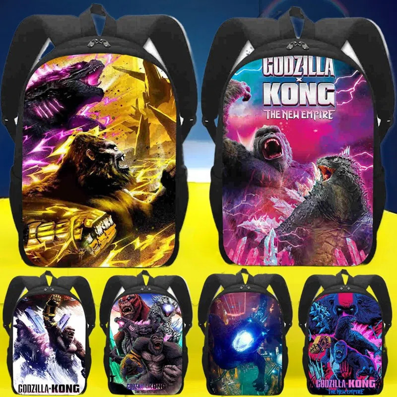 Kids Backpack Godzilla Vs Kong School Bag 3D Cartoon Bagpack ...